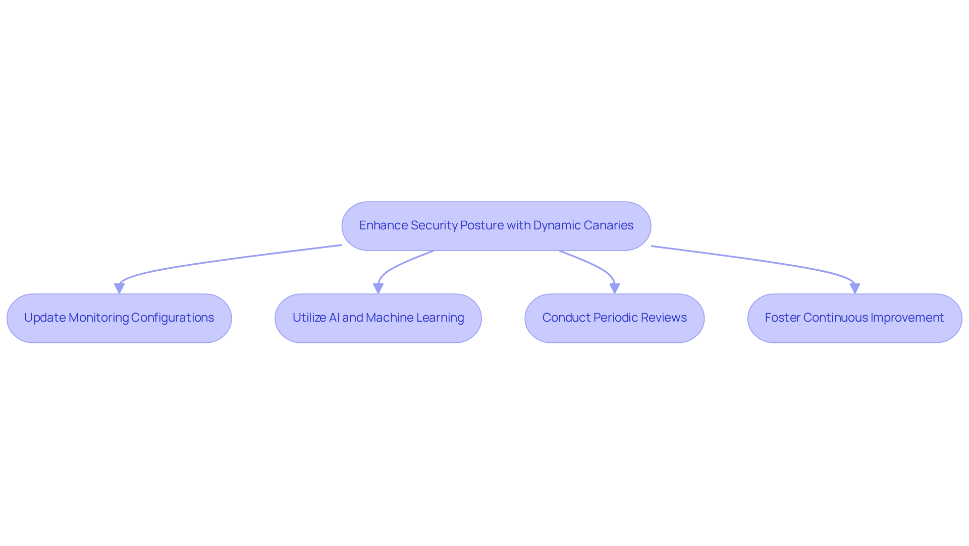 Follow the arrows to see the steps organizations should take to improve their security measures using dynamic canaries. Each box represents a crucial action in the process.