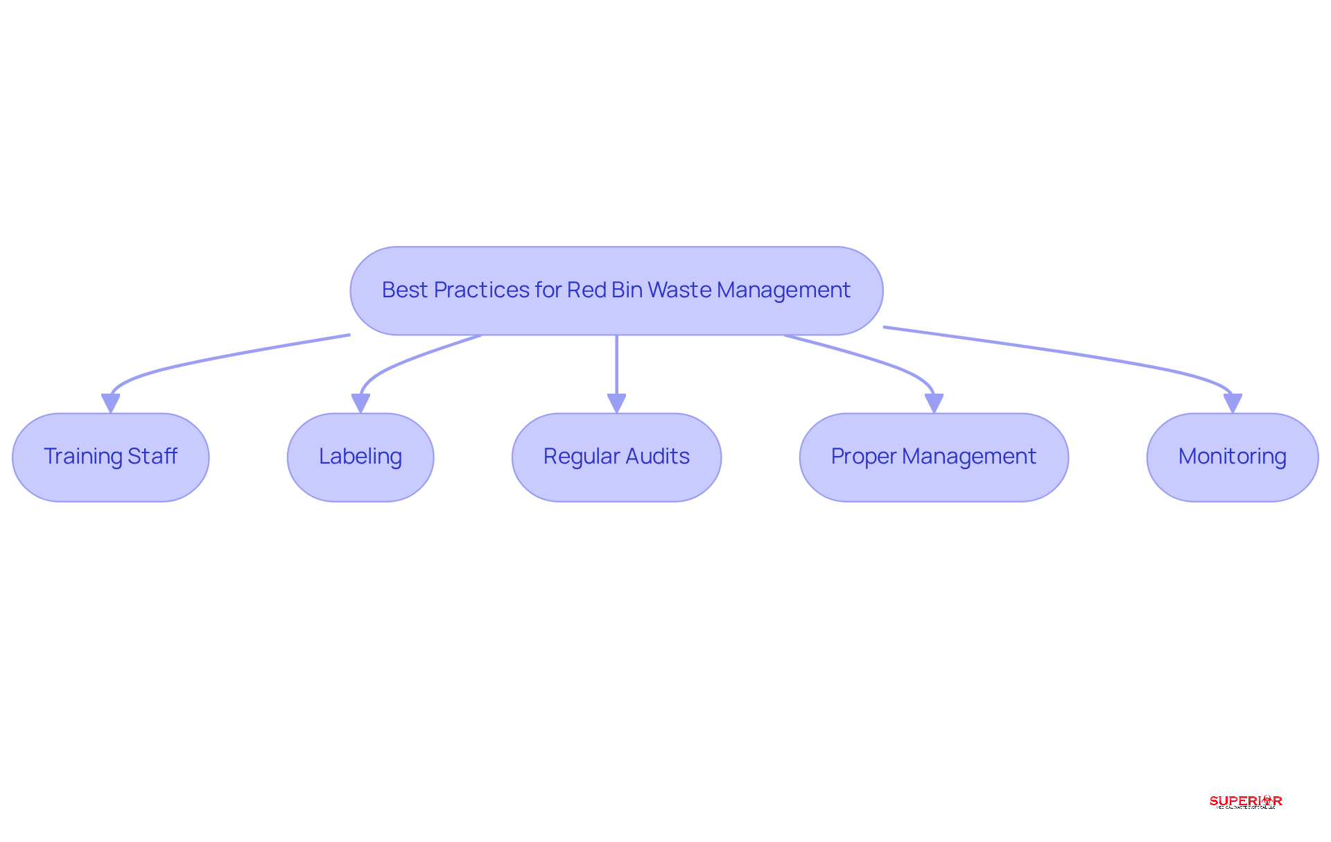 Each box represents a key practice for managing red bin waste. Follow the arrows to see how these practices connect and contribute to overall compliance and safety in healthcare facilities.