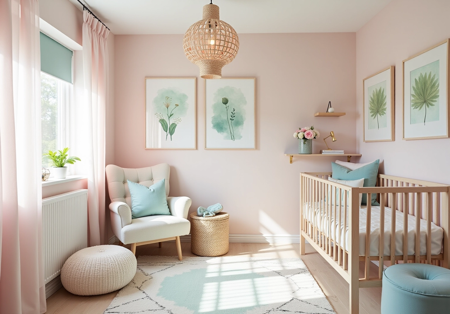 Calming Pastel Watercolor Nursery Calming Pastel Watercolor Nursery