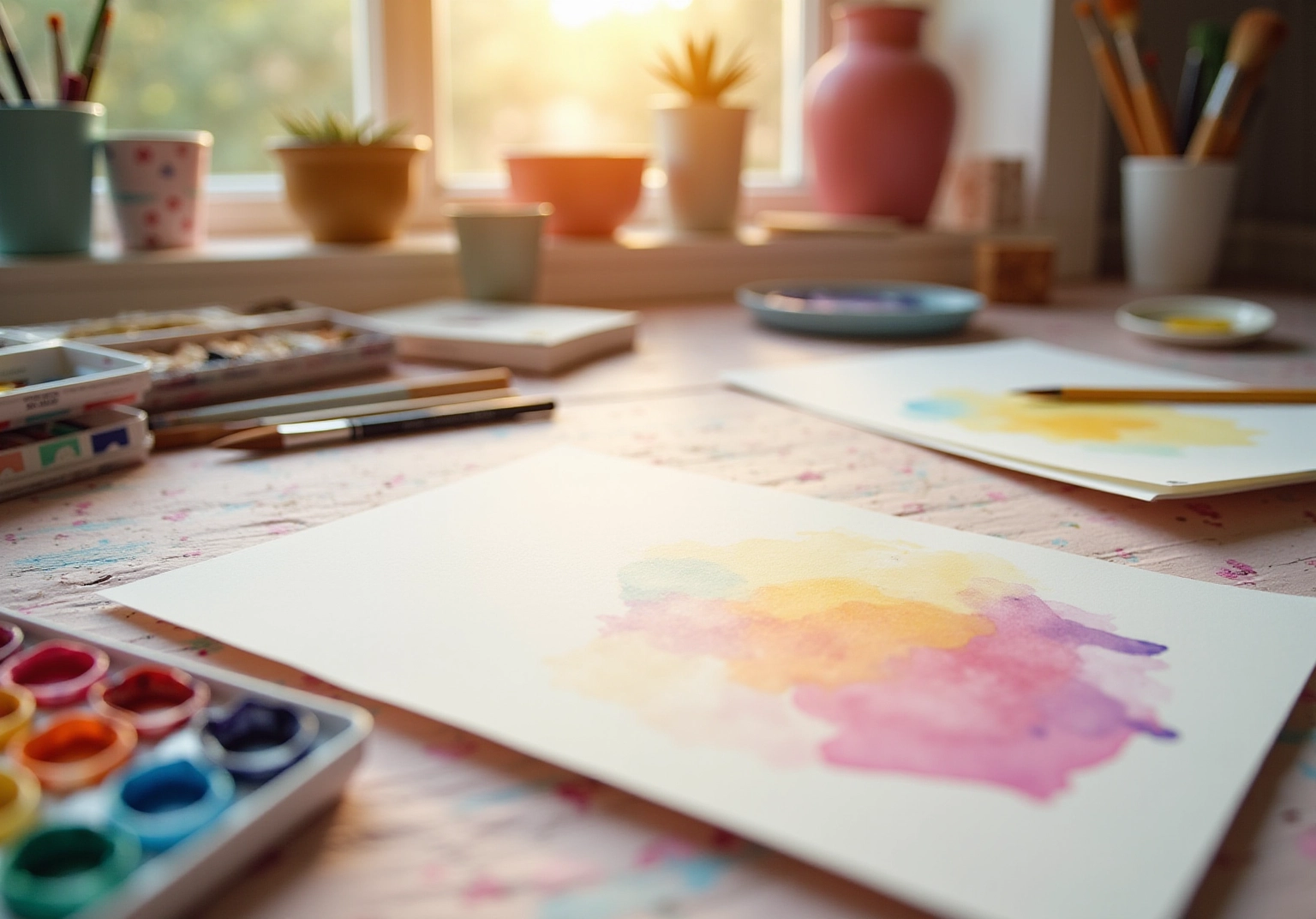 Canson Watercolor Paper in an Inspiring Art Studio Canson Watercolor Paper in an Inspiring Art Studio