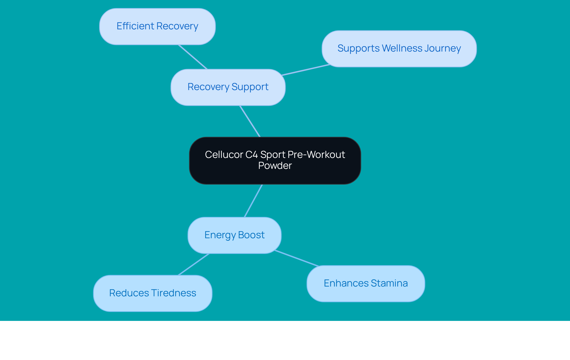 The central node represents the product, while the branches show its two main functions. Each sub-branch highlights specific benefits, helping you see how this powder can enhance your fitness experience. The central node represents the product, while the branches show its two main functions. Each sub-branch highlights specific benefits, helping you see how this powder can enhance your fitness experience.