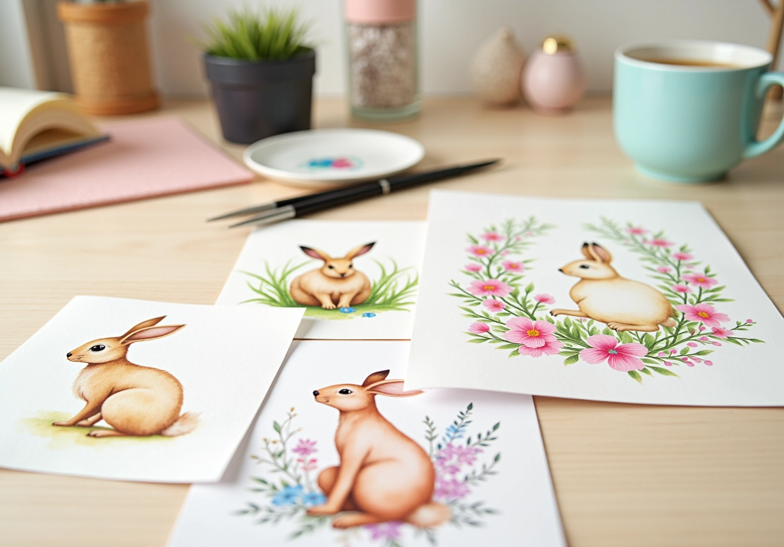 Charming Watercolor Easter Card Set