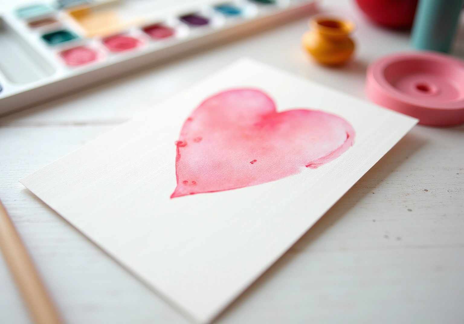 Charming Watercolor Valentine Card