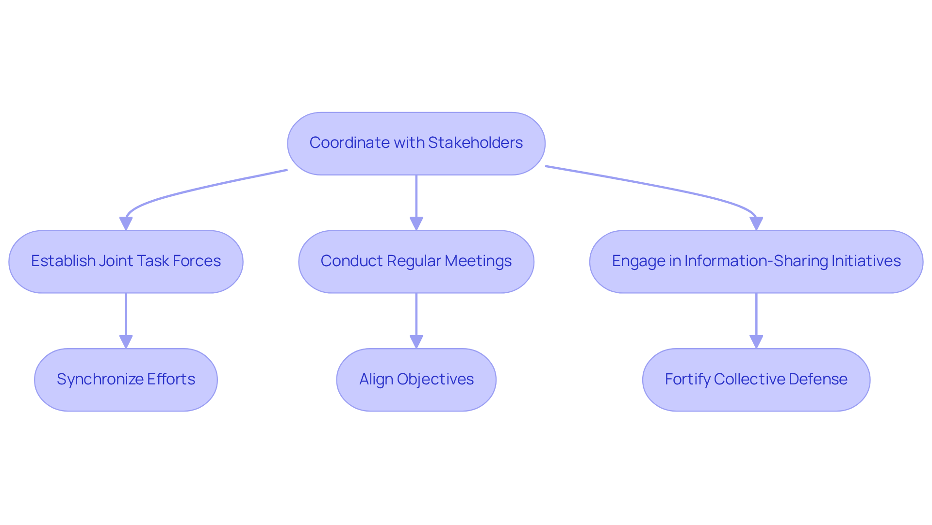 This flowchart outlines how different strategies work together to enhance security. Each box represents a strategy, and the arrows show how they connect and support each other in achieving comprehensive security solutions.