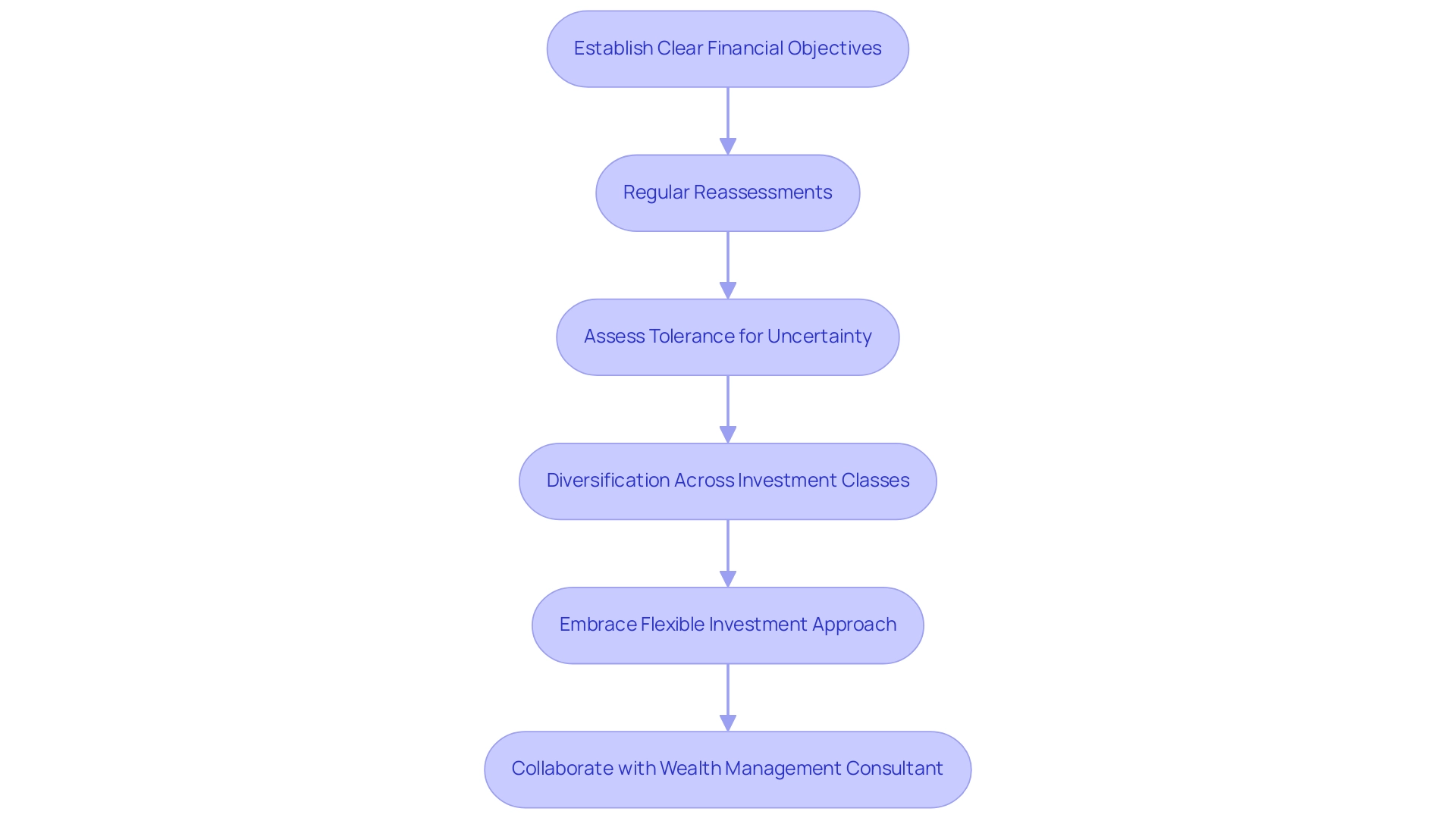 Each box represents a key step in the asset allocation process, with arrows indicating the flow from one step to the next.