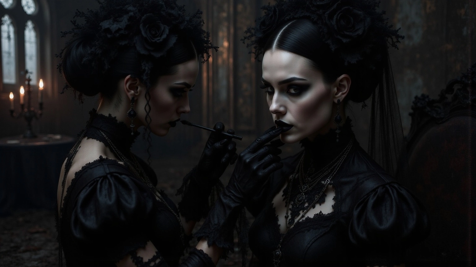 Classic Goth Makeup Application