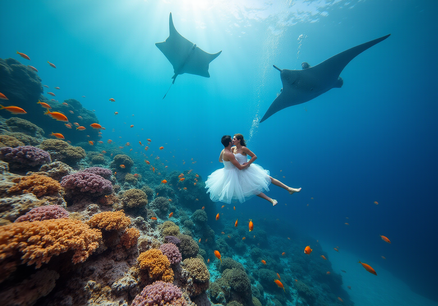 Romantic Underwater Encounter in the Maldives Romantic Underwater Encounter in the Maldives