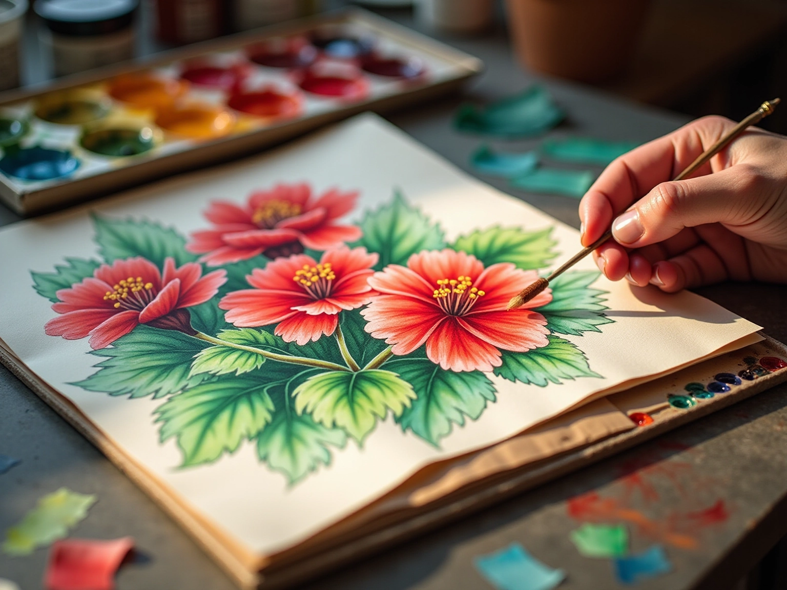 Color Theory in Action: Painting Geraniums Color Theory in Action: Painting Geraniums