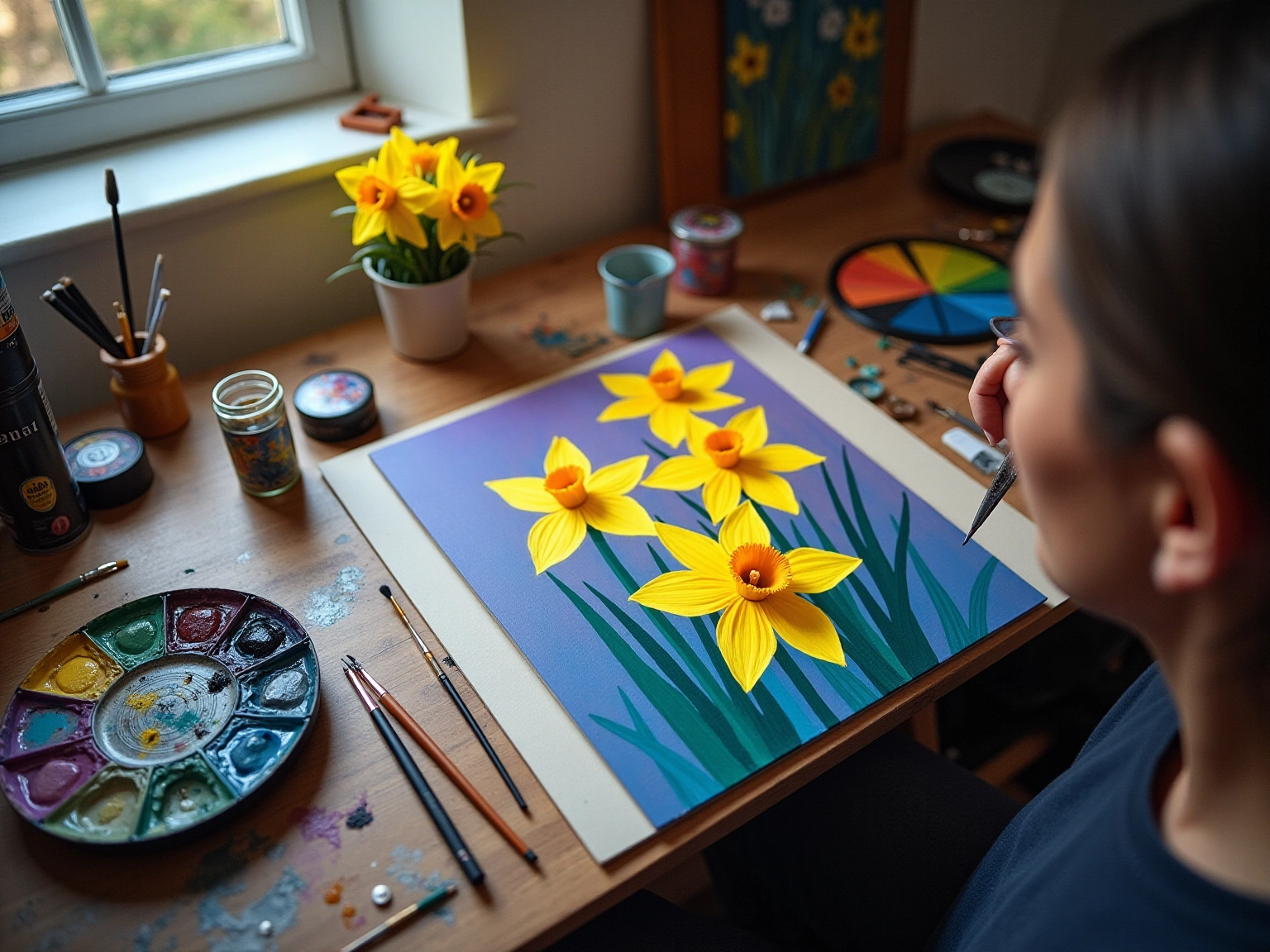 Color Theory in Daffodil Painting Color Theory in Daffodil Painting