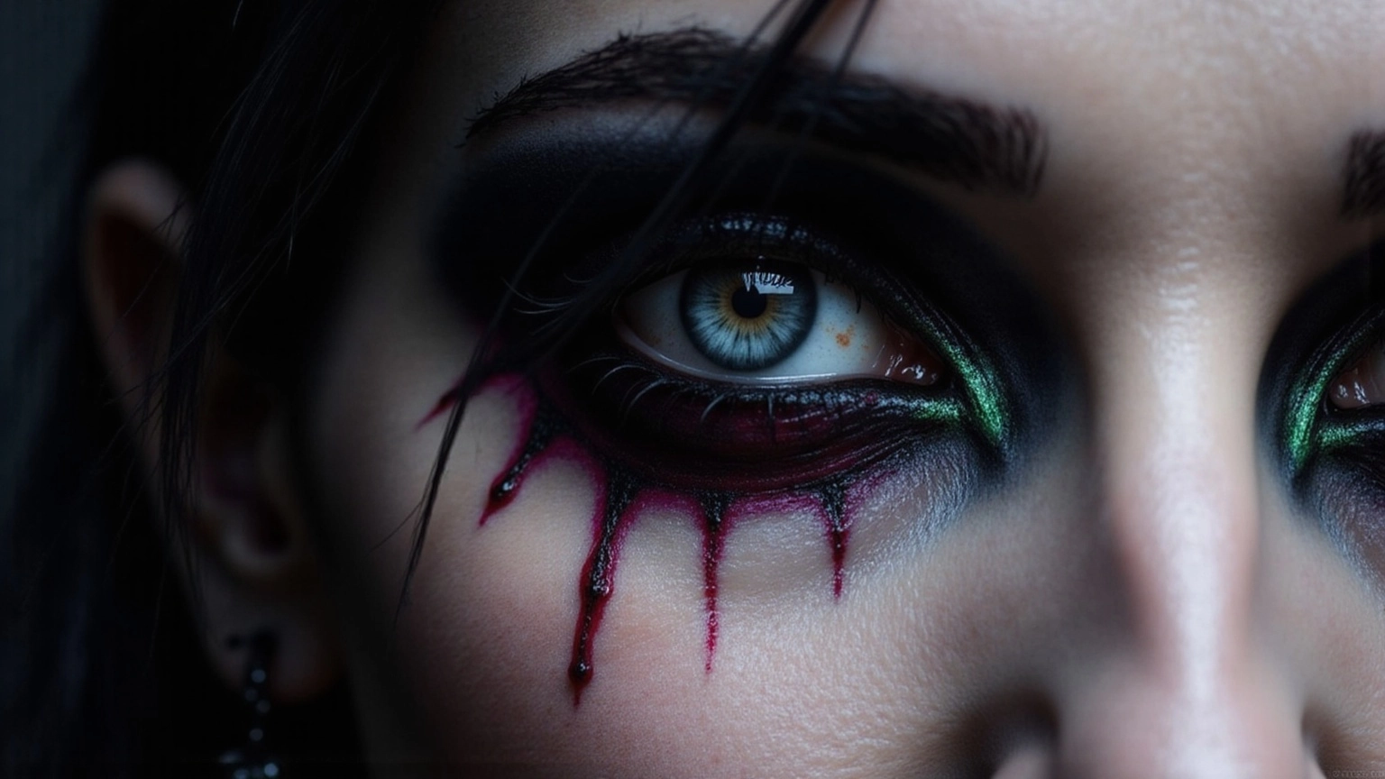 Colored Gothic Eyeliner Close-Up