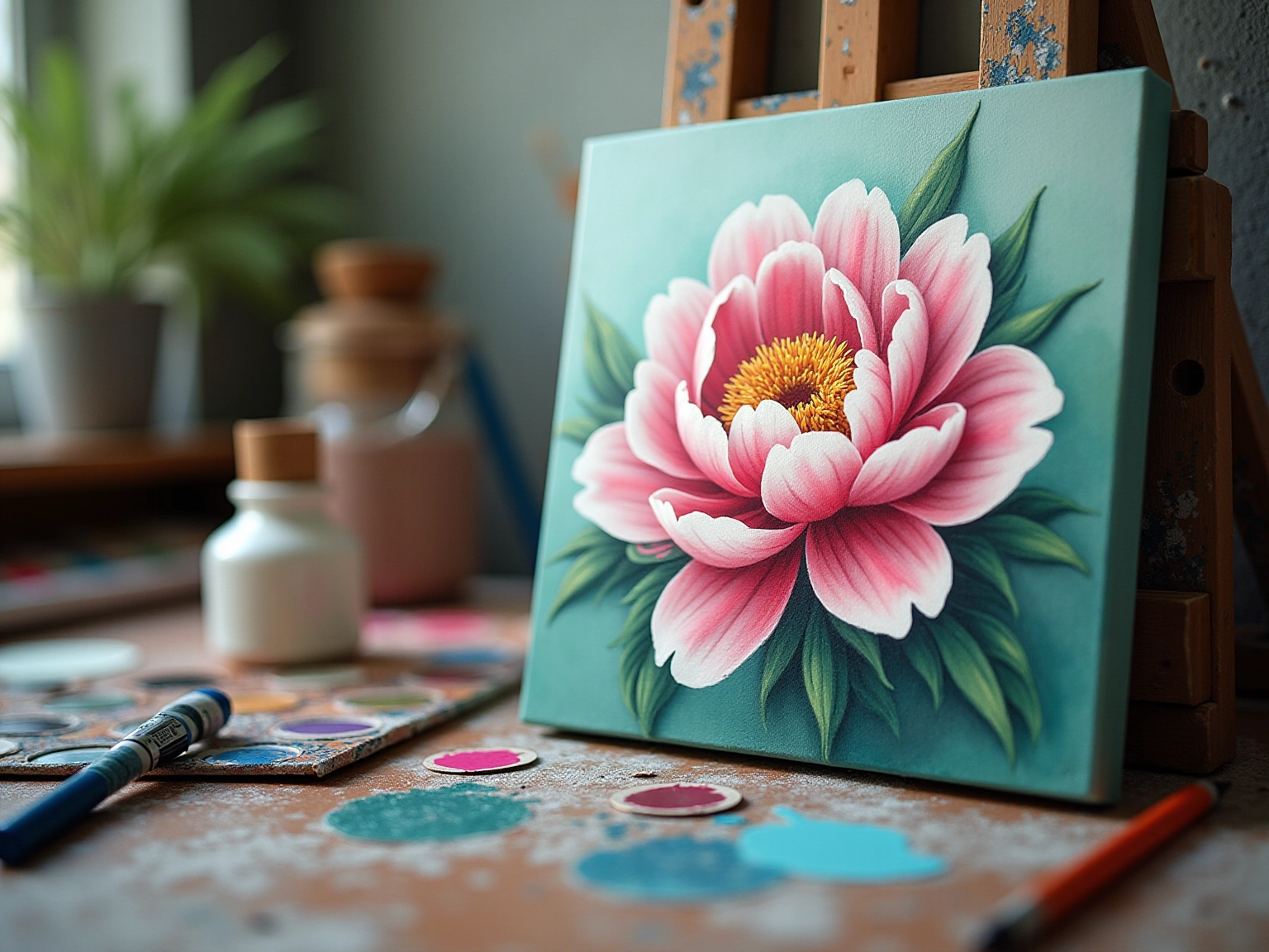 Completing the Peony Painting Completing the Peony Painting