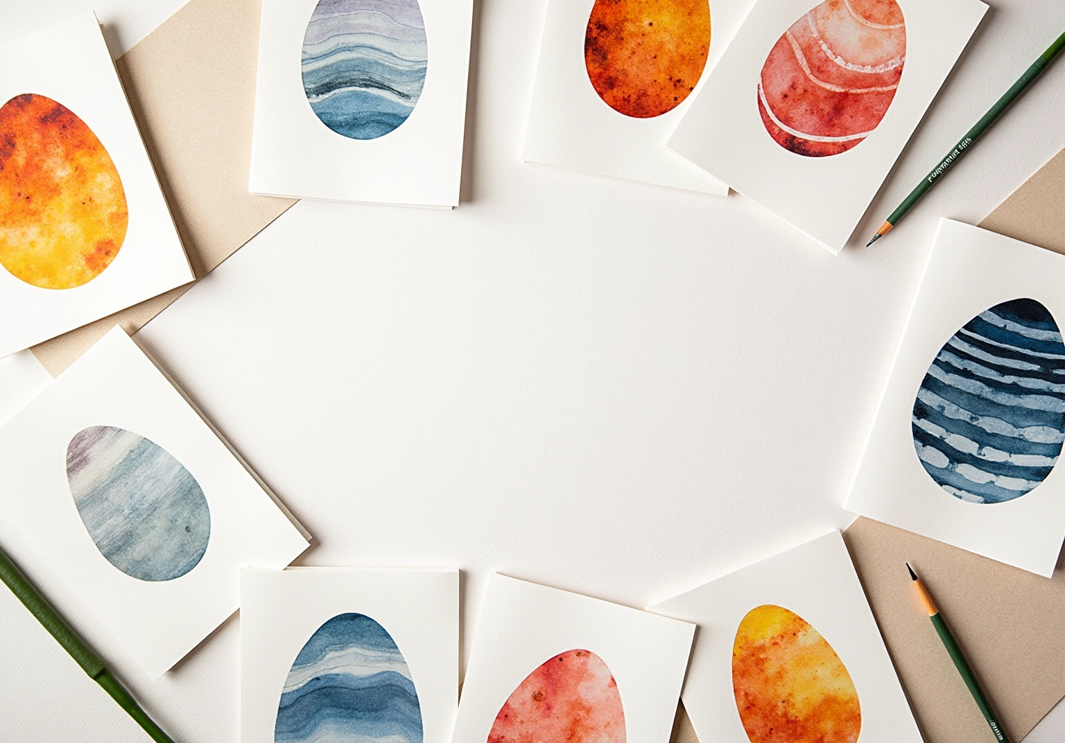 Contemporary Watercolor Easter Card Designs