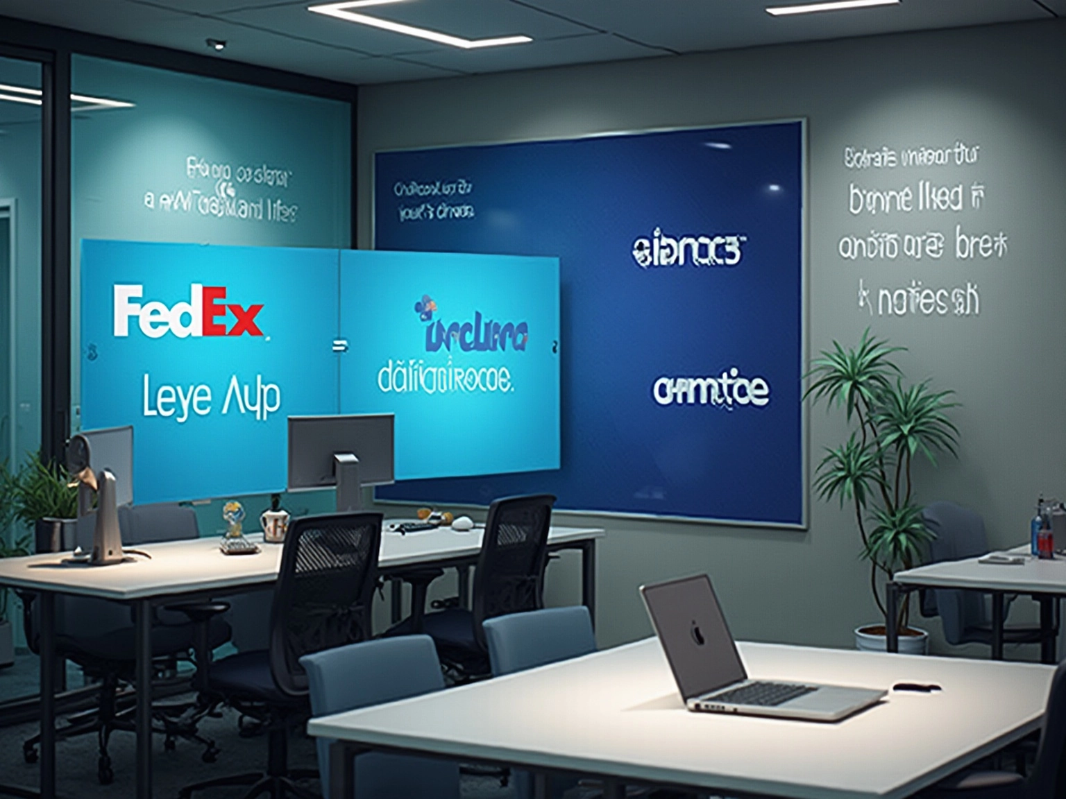 Corporate Workspace Showcasing Business Taglines