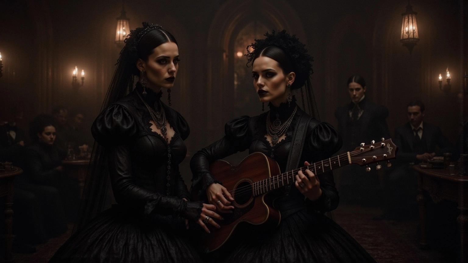 Country Goth Performance in a Rustic Venue