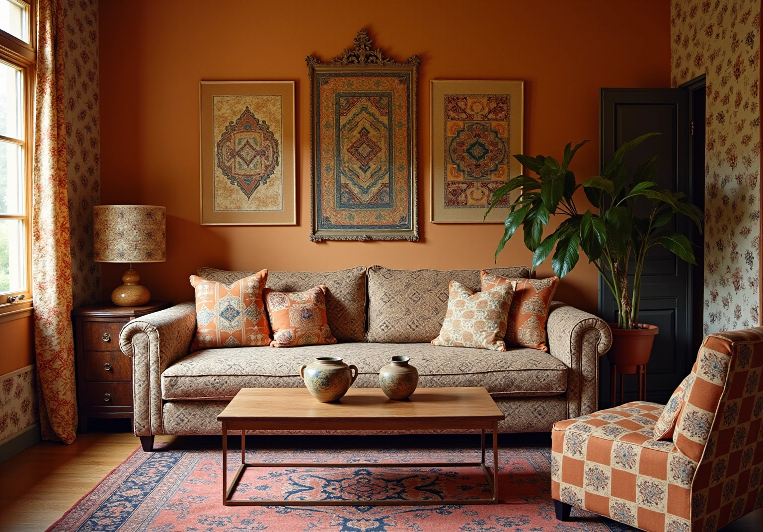 Cozy Interior with Repeating Patterns Cozy Interior with Repeating Patterns