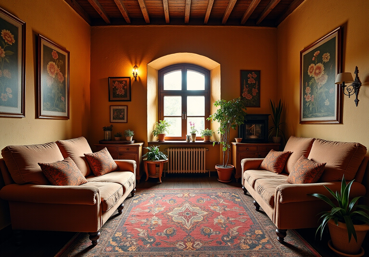 Cozy Rustic Interior with Motif Selection