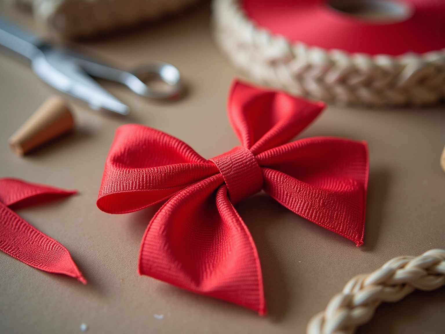 Crafting Unique Hair Accessories with Red Grosgrain Ribbon