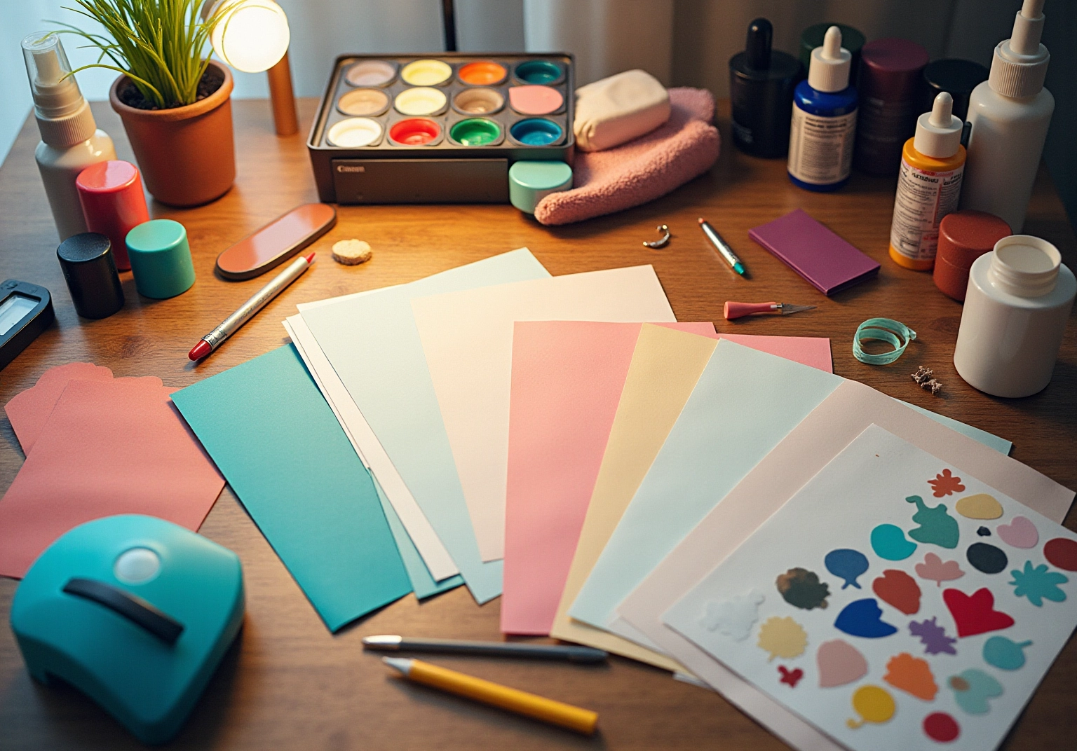 Crafting Workspace for Custom Greeting Cards