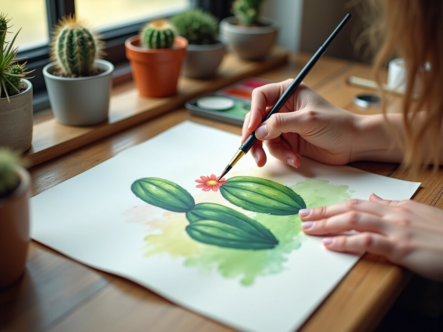 Creating a Watercolor Cactus Creating a Watercolor Cactus