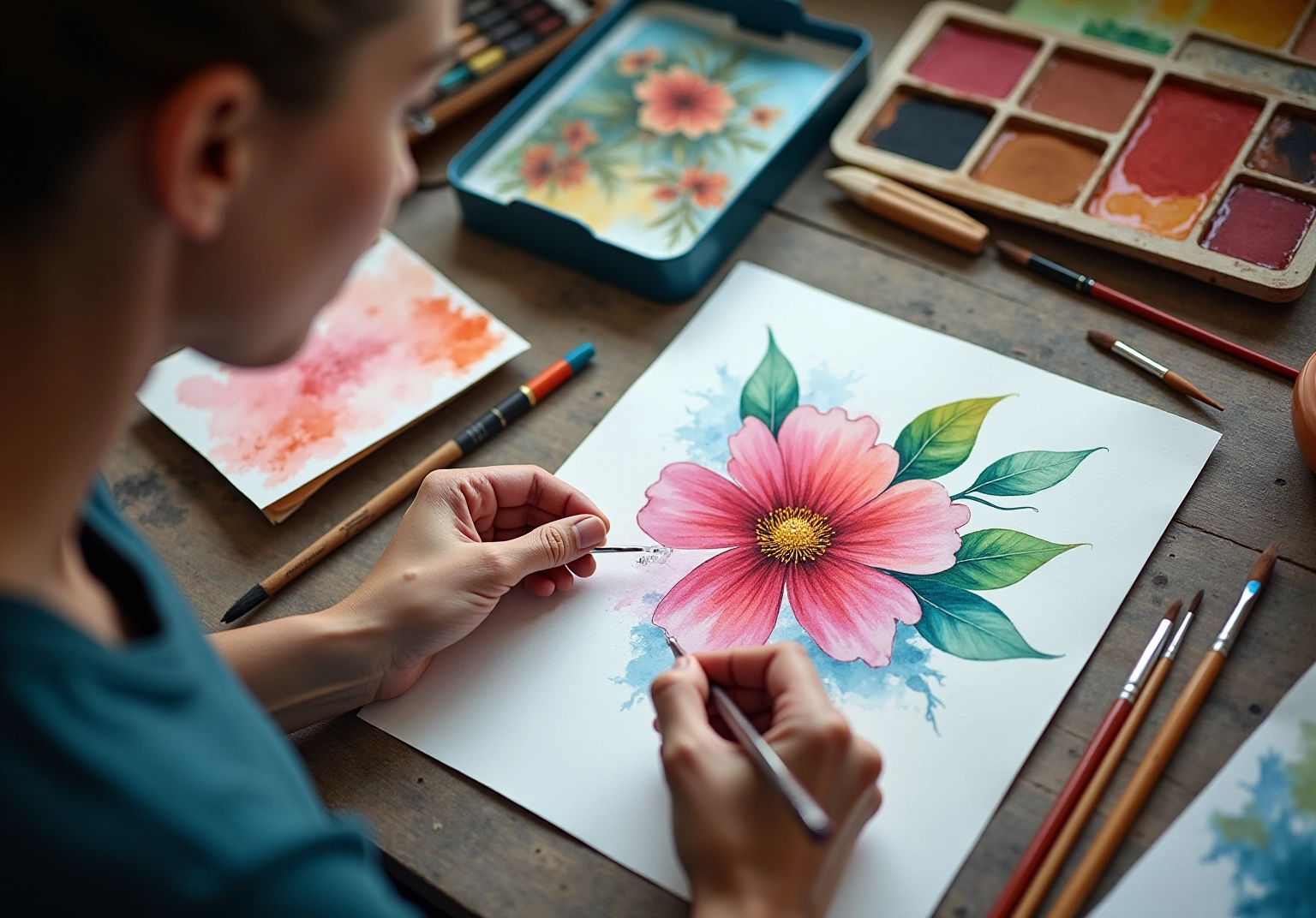 Creating a Watercolor Flower Sketch