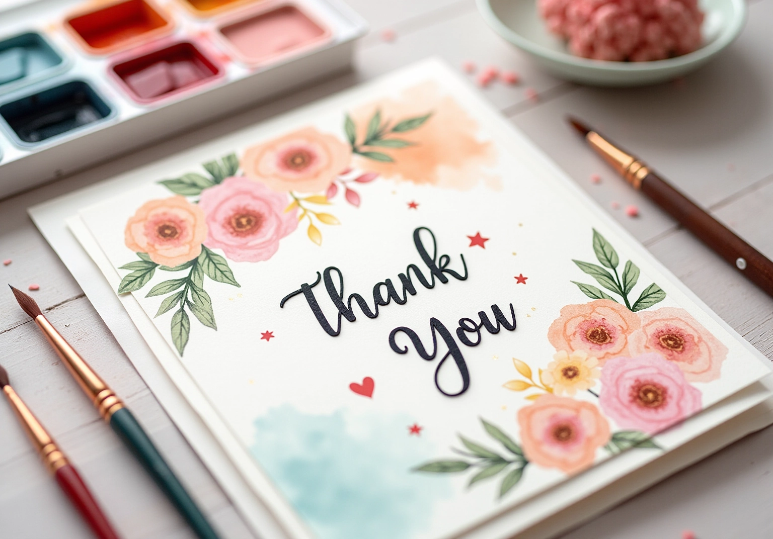 Creating Charming Watercolor Thank-You Cards