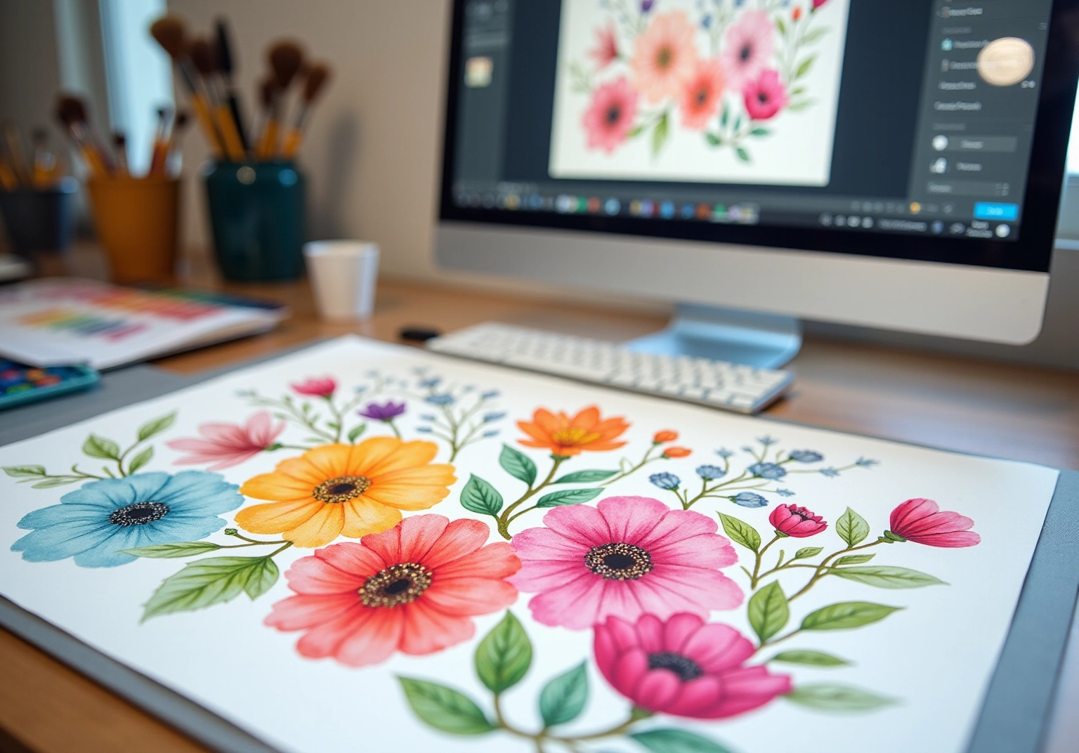 Creating Floral Patterns with Watercolor Flowers Creating Floral Patterns with Watercolor Flowers