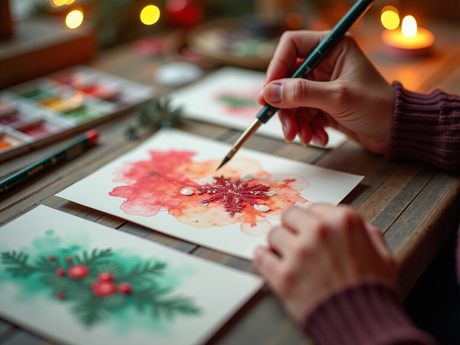 Creating Watercolor Christmas Cards Creating Watercolor Christmas Cards