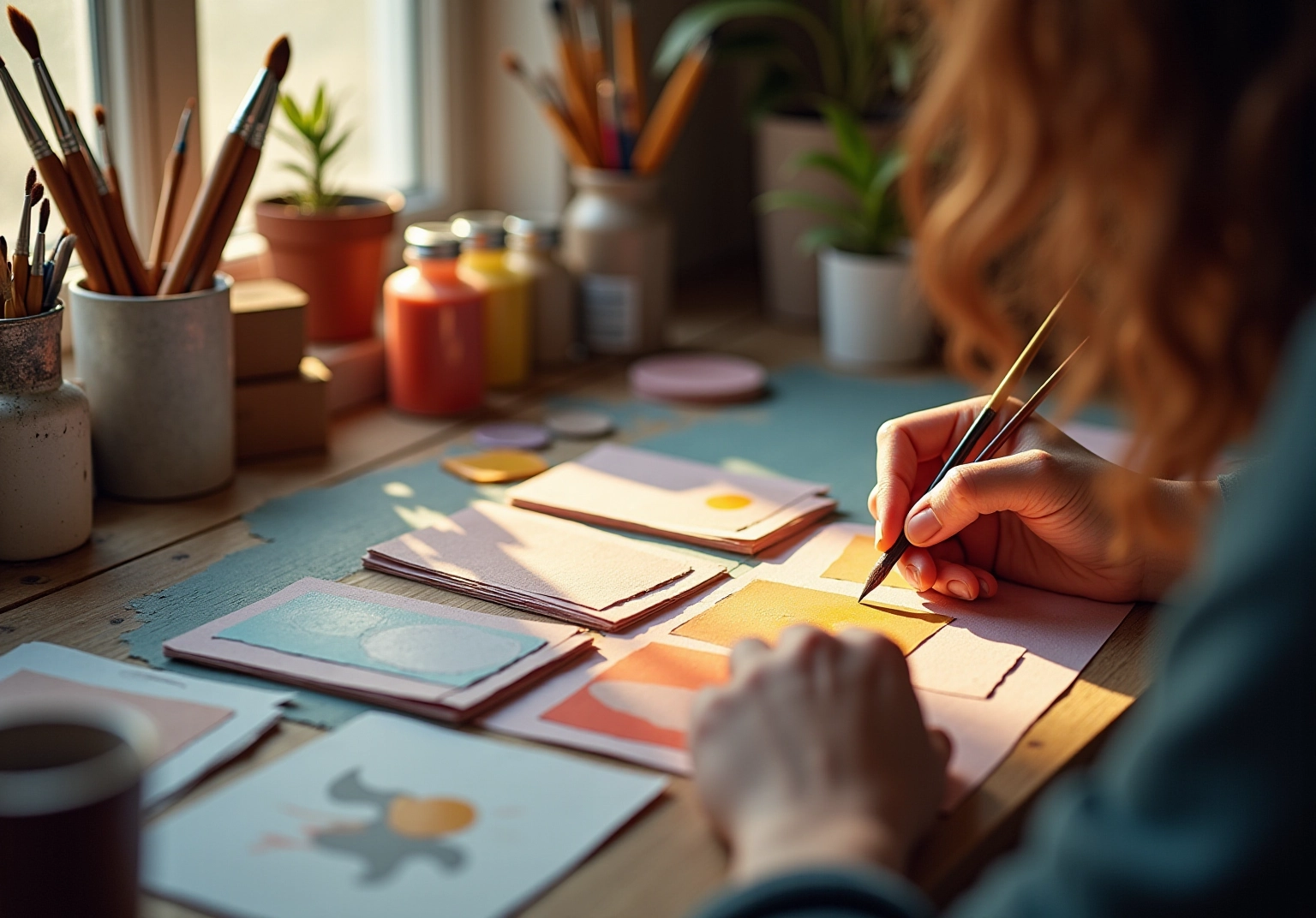 Creative Card Painting Process