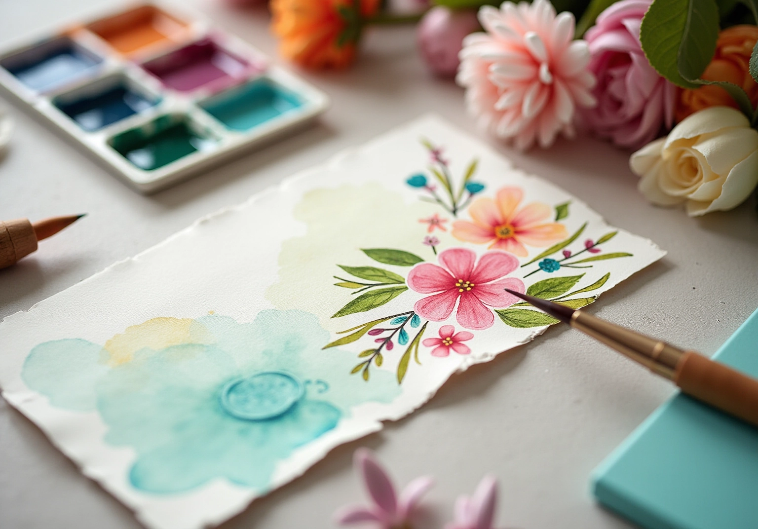 Creative DIY Watercolor Easter Card Crafting