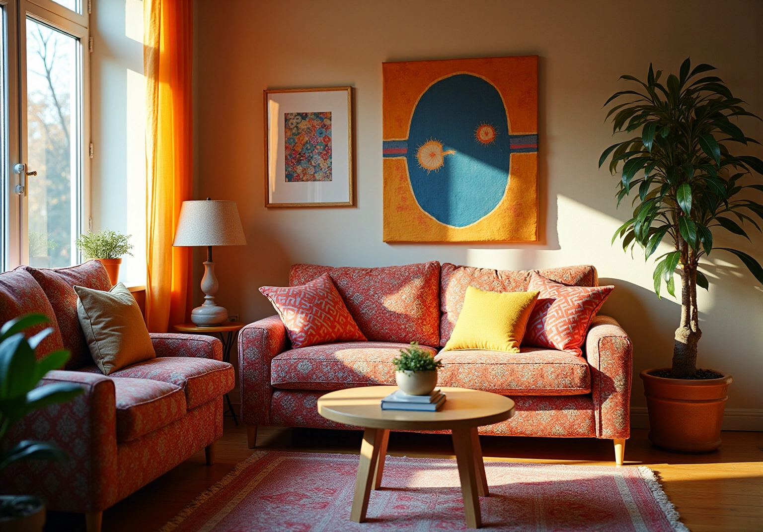 Creative Living Space with Unique Patterns