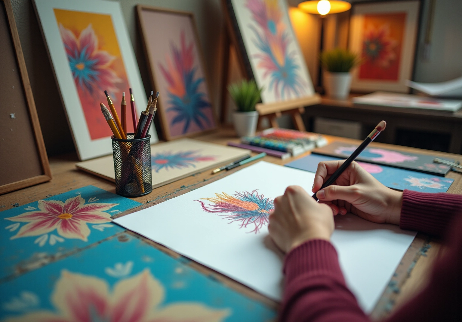 Creative Process in an Artist's Studio