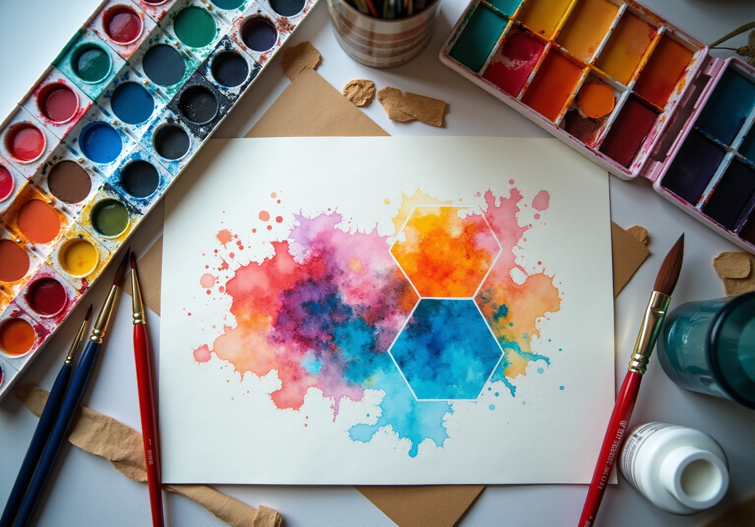 Creative Watercolor Abstract Art Studio