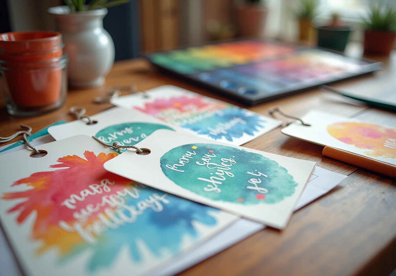 Creative Watercolor Gift Tags for Valentine's Day