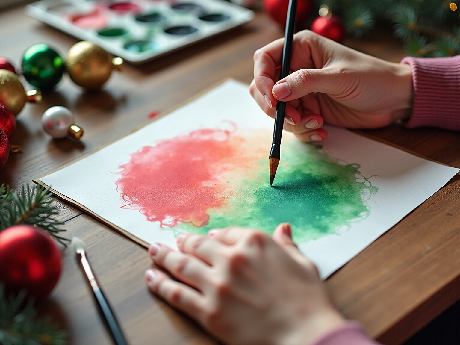 Creative Watercolor Techniques for Christmas Cards