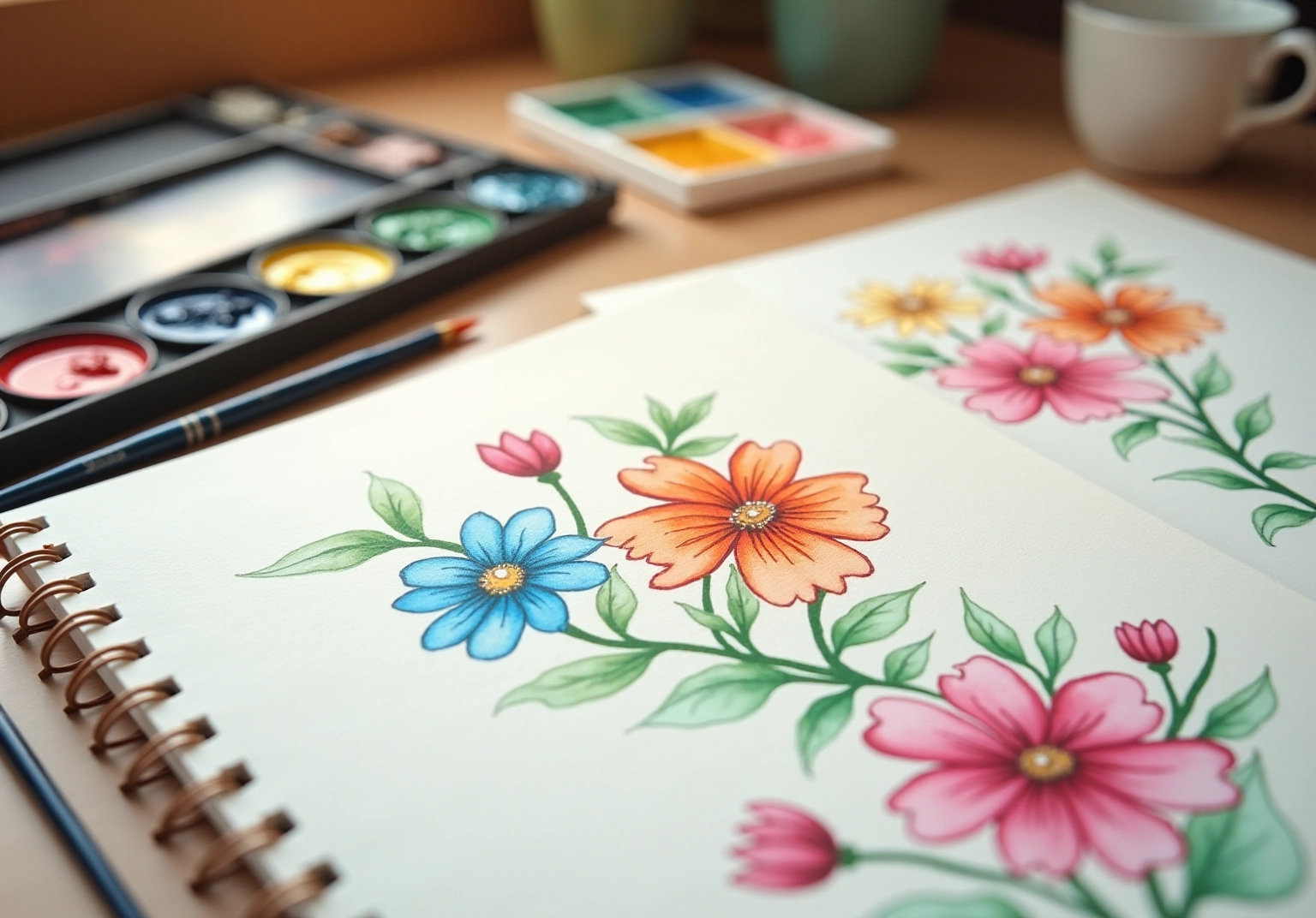 Creative Watercolor Workspace for Beginners