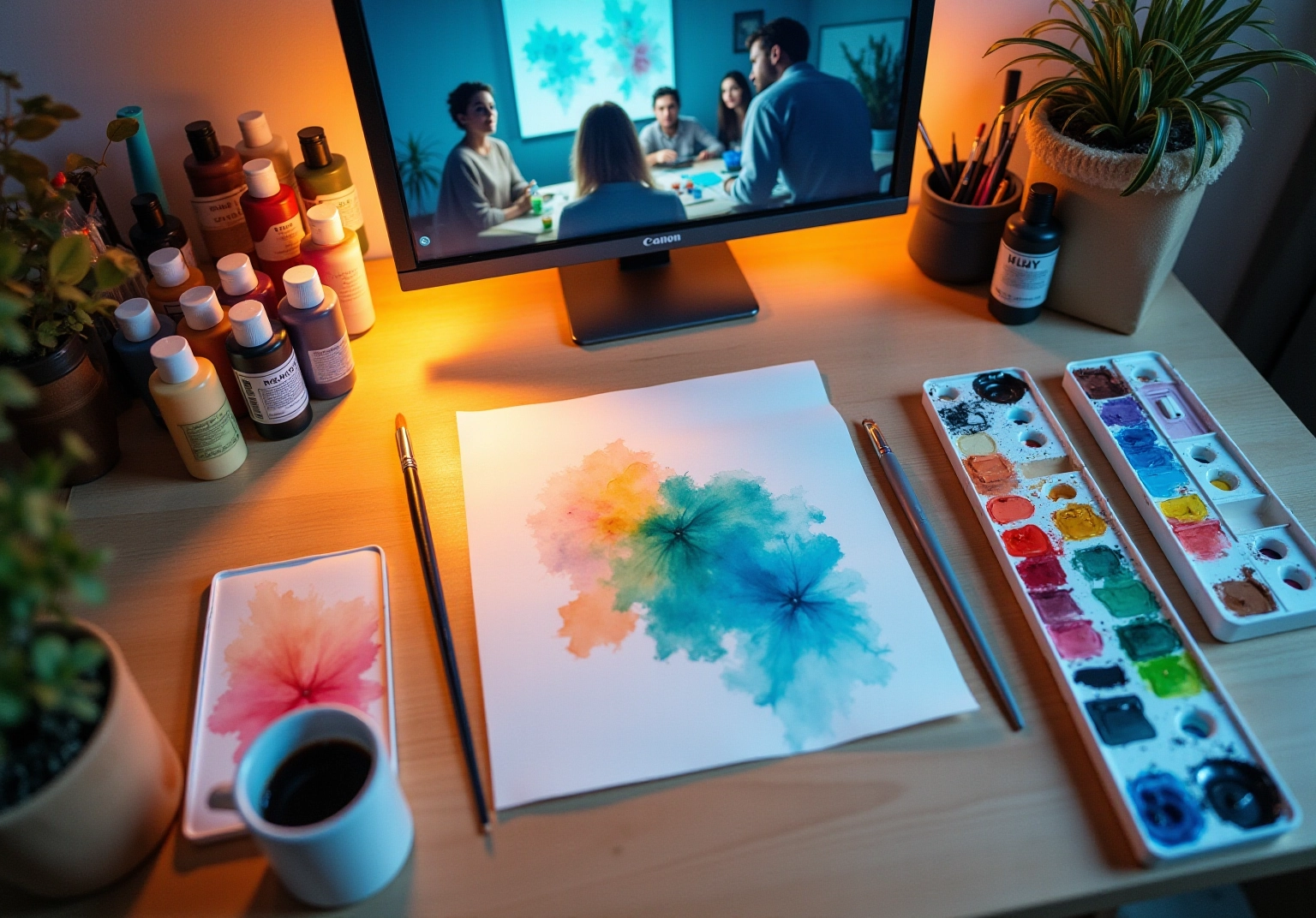 Creative Watercolor Workspace Creative Watercolor Workspace