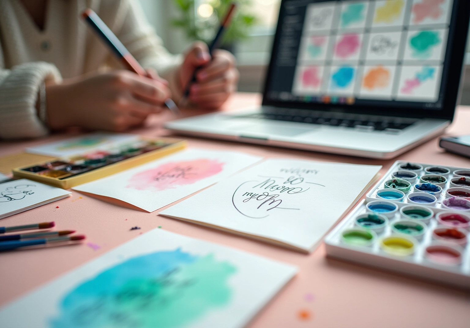 Creative Workspace for Custom Greeting Cards