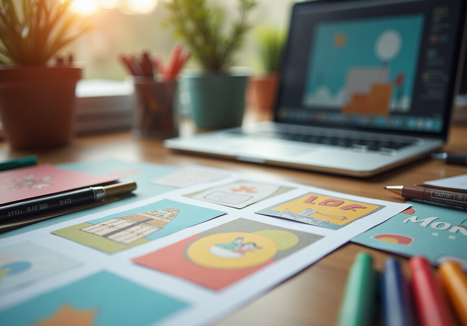 Creative Workspace for Greeting Card Design Creative Workspace for Greeting Card Design