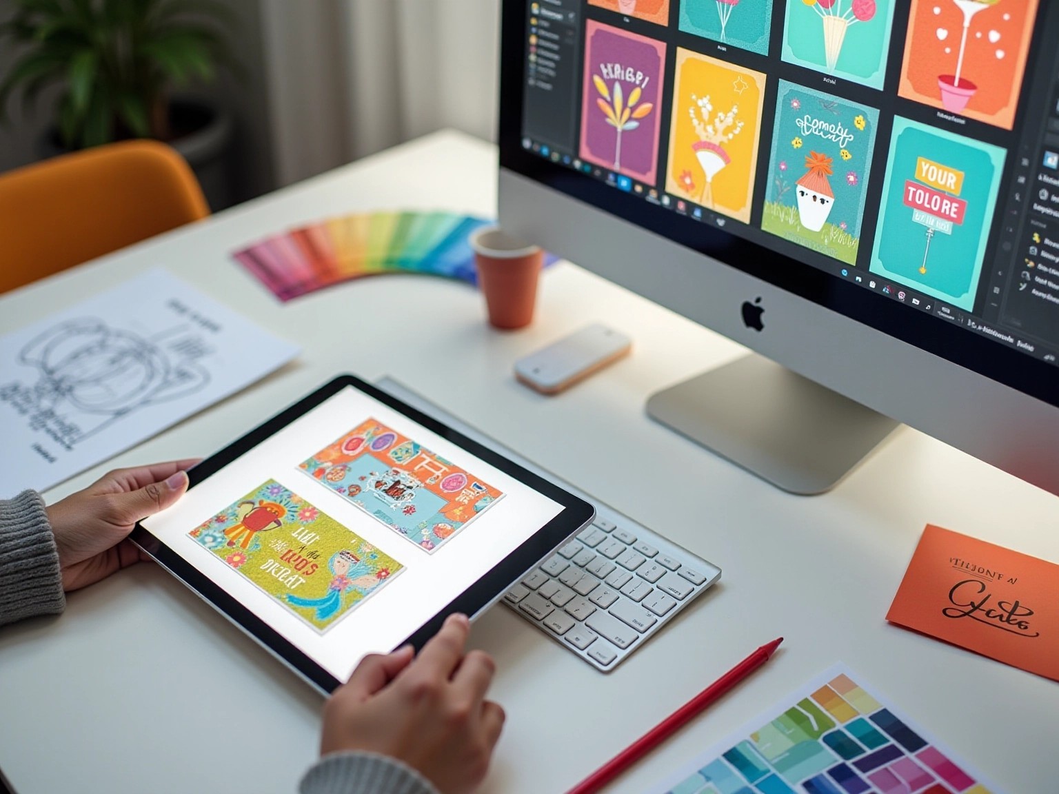 Creative Workspace for Greeting Card Design Creative Workspace for Greeting Card Design