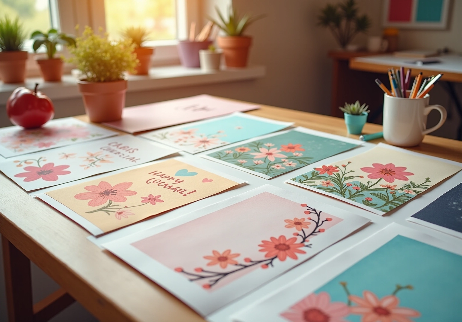 Creative Workspace for Greeting Card Design Creative Workspace for Greeting Card Design