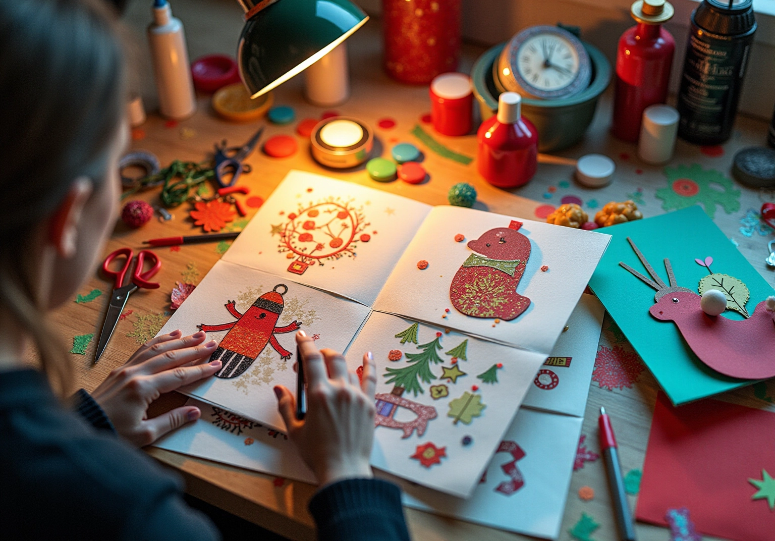 Creative Workspace for Holiday Card Design Creative Workspace for Holiday Card Design