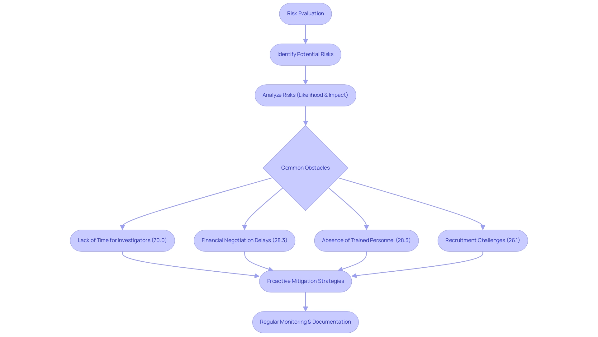 Each box represents a step in the risk management process, and the arrows indicate the flow from risk evaluation to mitigation strategies and monitoring.