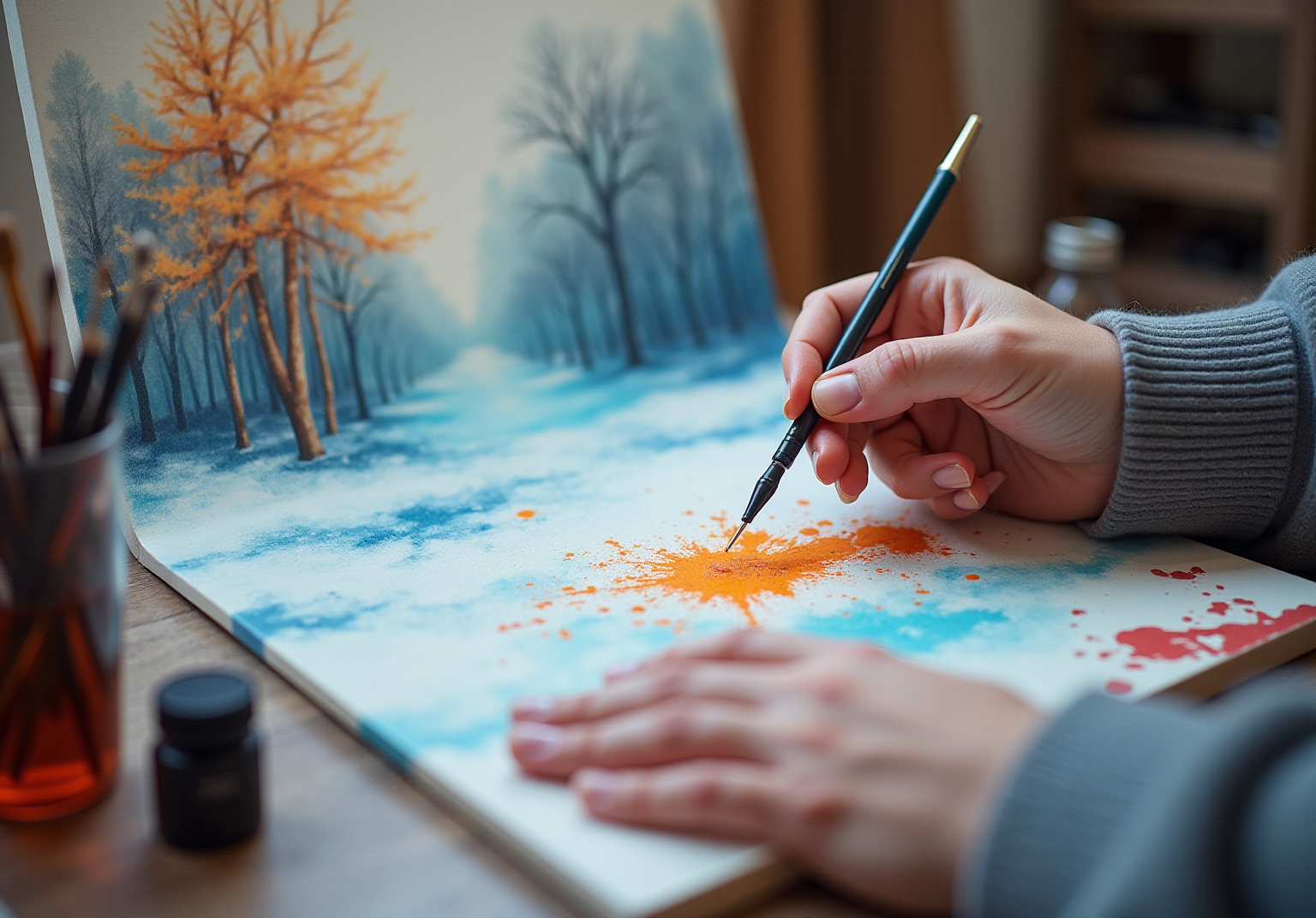Creative Winter Watercolor Experimentation Creative Winter Watercolor Experimentation