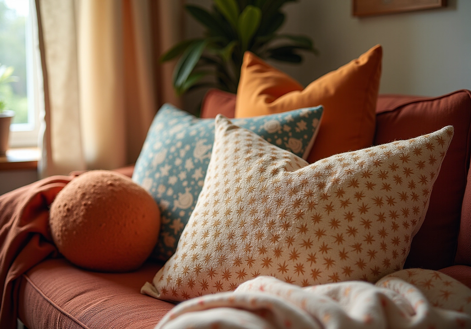 Custom Fabric Creations in a Cozy Home