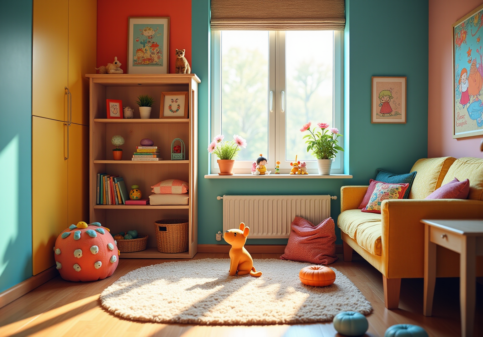 Magical Children's Room with Playful Illustrations