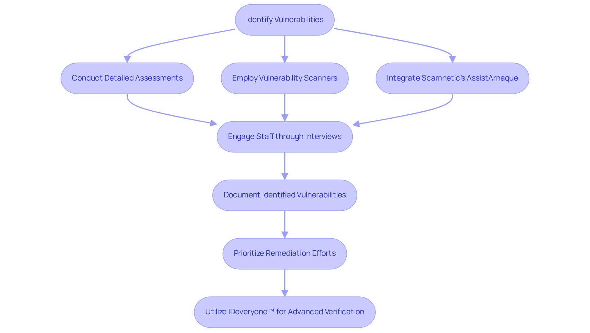 Each box represents a step in the process of identifying and managing fraud vulnerabilities. Follow the arrows to see how each action leads to the next, helping to build a comprehensive strategy against fraud.