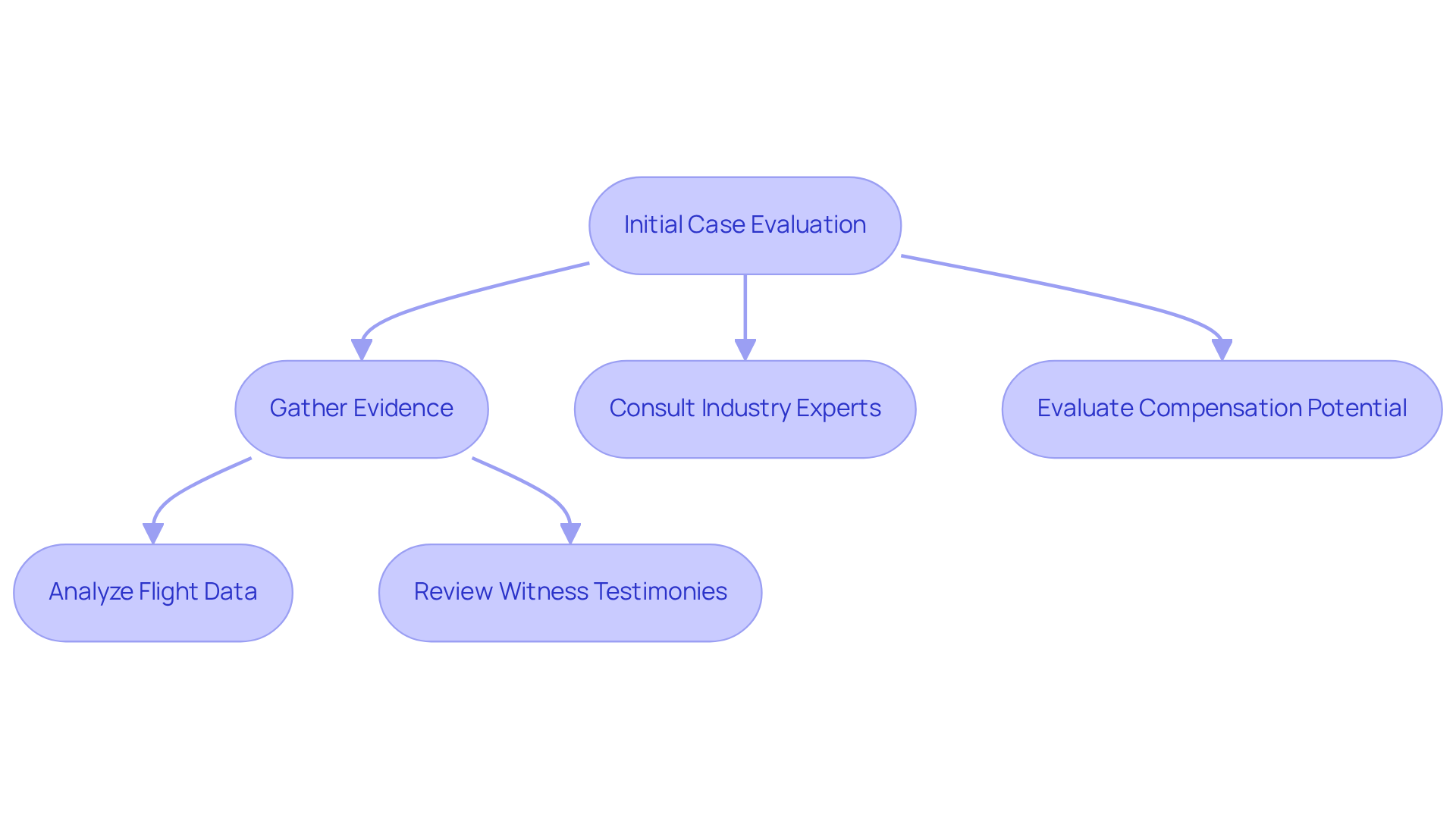 Follow the arrows to see how a lawyer evaluates your case step by step - from the initial evaluation to gathering evidence and consulting experts.