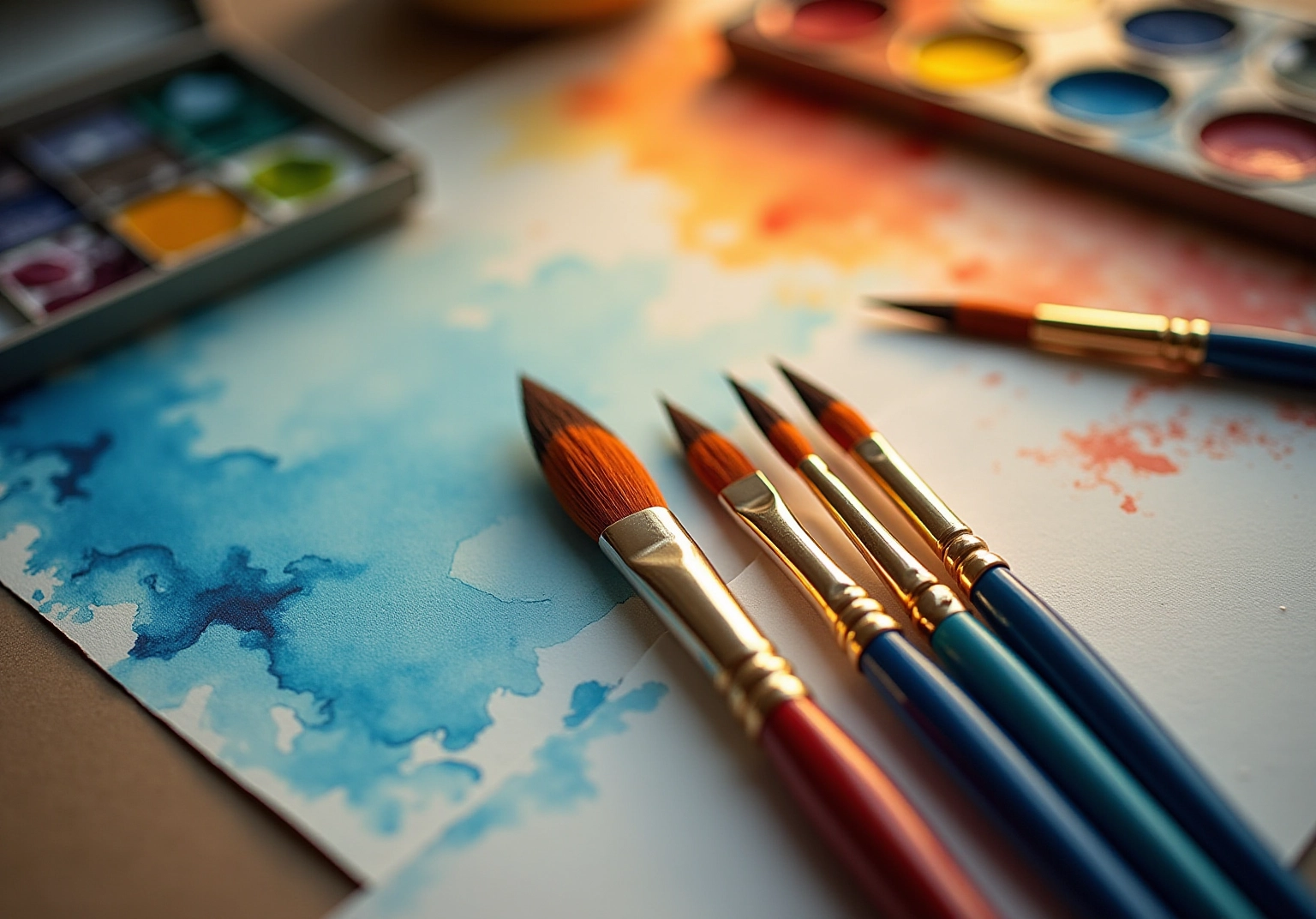 Da Vinci Maestro Brushes in an Artist's Workspace