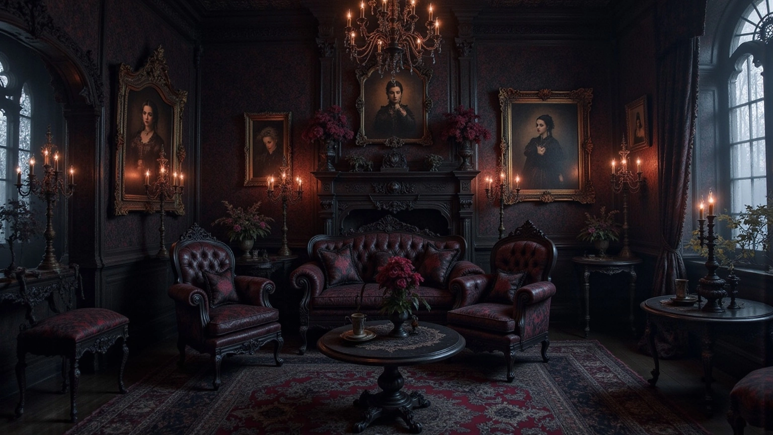 Dark Elegance in Gothic Interior Design