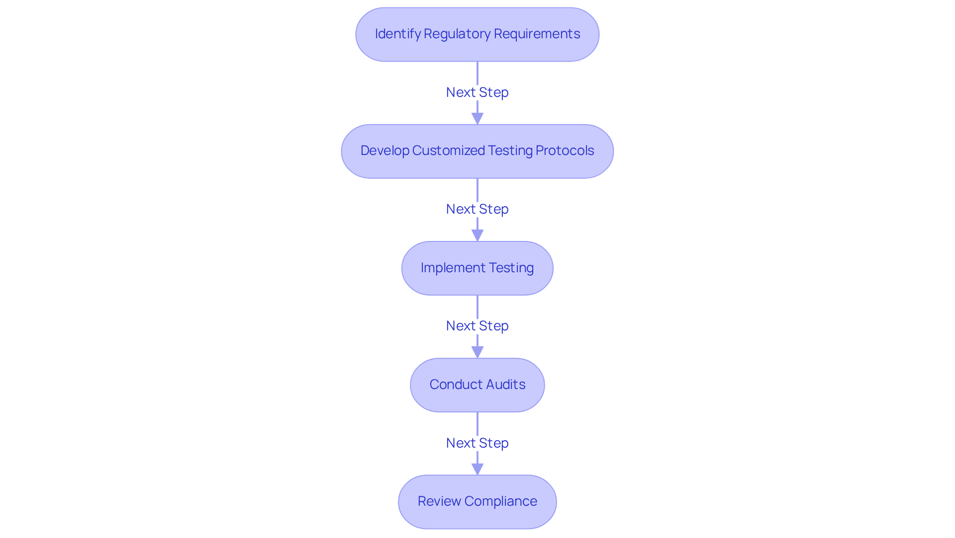 This flowchart shows the process investment firms should follow to ensure their application security testing meets regulatory standards. Each step builds on the previous one, guiding firms through the necessary actions to maintain compliance and avoid penalties.